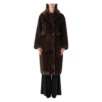 S.W.O.R.D 6.6.44 S.w.o.r.d 6.6.44 - Manteau Eco Visone Double Boutonnage - Femme - Manteaux - Brun - Taille: 38 FR