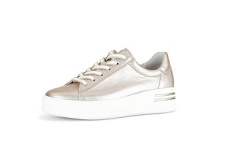 Gabor Damen Low-Top Sneaker, Frauen Halbschuhe,Wechselfußbett,Moderate Mehrweite (G),Freizeitschuhe,Turnschuhe,Laufschuhe,Puder,40 EU / 6.5 UK
