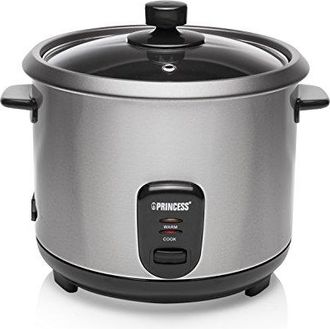 Princess Edelstahl Reiskocher - 1,8 Liter Fassungsvermögen, entnehmbarer Innenkorb, Ein-/ Ausschalter, Warmhaltefunktion (700 Watt), 271950, 01.271950.01.001, 