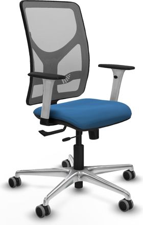 Piqueras y Crespo Telearbeitsstuhl mit wei&szlig;en und schwarzen Armlehnen, h&ouml;henverstellbare Lendenwirbelst&uuml;tze, ausgestattet mit Syncro/Traslack und Schneideschaum, Grau/H