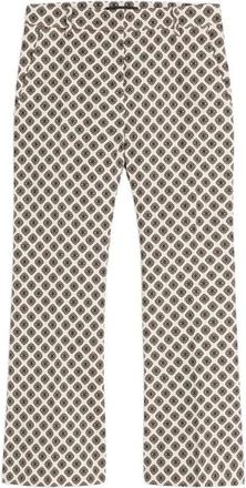 Max Mara Femme, Pantalons, Multicolore, Taille: 38 FR Pantalon en &eacute;tamine de coton stretch imprim&eacute;
