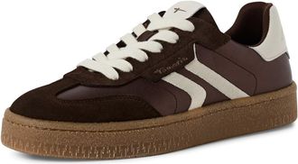 Tamaris Damen Sneaker Low Leder, braun, 41 EU