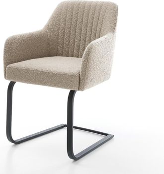 DELIFE Freischwinger Greg-Flex Boucl&eacute; Schlamm Freischwinger flach Schwarz Taschenfederkern, Esszimmerst&uuml;hle