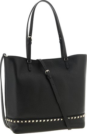 Valentino Garavani Womens Black Calfskin Shoulder Bag