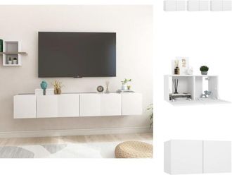 vidaXL TV-H&auml;ngeschr&auml;nke 3 Stk. Wei&szlig; 60x30x30 cm - TV-Wandregal - Fernsehschrank - Holzschr&auml;nk - Wei&szlig;er Wohnzimmerschrank - Regalset