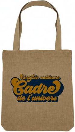Fabulous Sac Shopping Tote Bag Aspect Lin - Certifi&eacute;e meilleure Cadre de lunivers Travail Entreprise Collegue - Sac de Courses Toile Epaisse 360g Beige Naturel