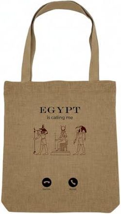 Fabulous Sac Shopping Tote Bag Aspect Lin - Egypt Is Calling Me Hieroglyphics History Travel - Sac de Courses Toile Epaisse 360g Beige Naturel Cabas Port&eacute; Epau