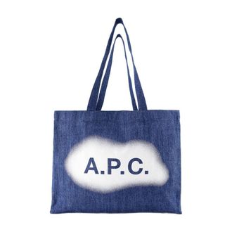 A.P.C. Unisex Diane Tote Blue Cotton