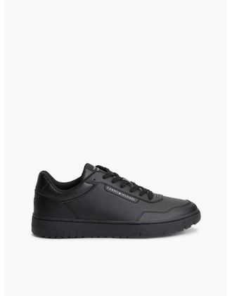 Tommy Hilfiger Baskets de basketball multi textur&eacute;es en cuir - Noir