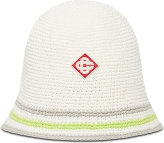 Casablanca Homme, Accessoires, Blanc, Taille: ONE Size Stripe Crochet Hat