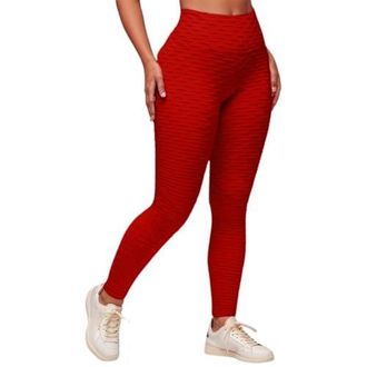 Generic Legging de sport pour femme - Pantalon de yoga - Couleur am&eacute;lior&eacute;e - Pour le sport, le fitness, les loisirs - 2026, rouge past&egrave;que, S