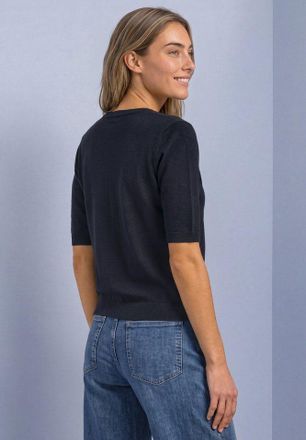 Street One Cardigan Kurzarm Cardigan mit Rundhals und Kn&ouml;pfen