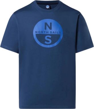 North Sails Gro&szlig;es Logo Baumwoll T-shirt - - Tops - Herren - Blau - XL