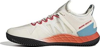 adidas Adizero Ubersonic 4 M Clay Shoes-Low (Non Football), Chalk White Silver Met Preloved Blue, 45 1/3 EU