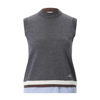 Msgm Merinowoll-Oberteil - - Knitwear - Damen - Grau - S