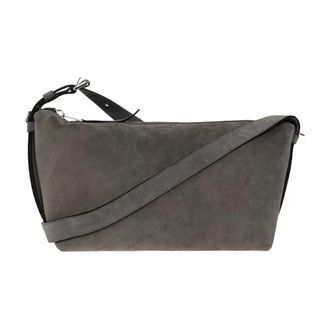 Moschino Suede Logo Bag - - Bags - Herren - Grau - ONE SIZE