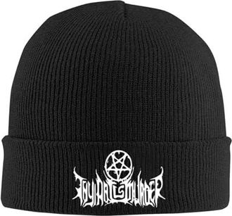 Generic Chapeau dHomme, Symbole, Style m&eacute;tal Noir pour Hommes, Bonnet tricot&eacute; Unisex, Bonnet, Casquette Thermique Chaude Hiver pour No&euml;l en Plein air