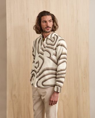 Faguo Surchemise beige et camel