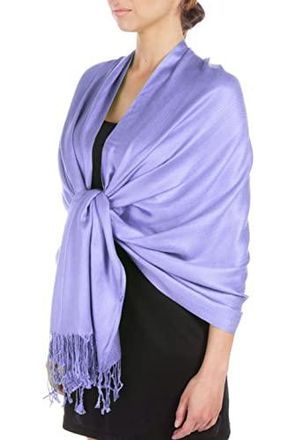Sakkas 198cm x 71cm Touch&eacute; soyeux Couleur Unie Type Pashmina Ch&acirc;le/Echarpe/Etole - Lavande