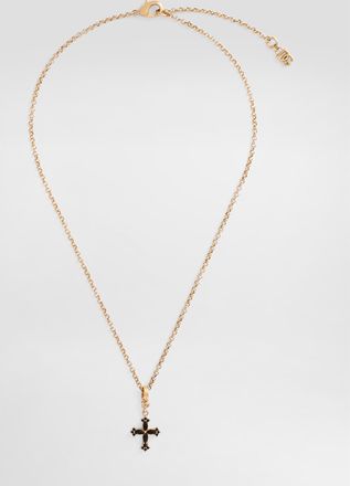 Dolce & Gabbana Necklace With Cross And Rhinestones - Frau Bijoux Gold Metall Onesize