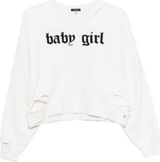 R13 Baby Girl Distressed Sweatshirt
