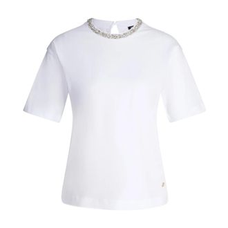 Joop Embellished Crystal T-Shirt - - Tops - Damen - Wei&szlig; - S