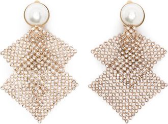 Rosantica Frizz embellished clip-on earrings - Gold