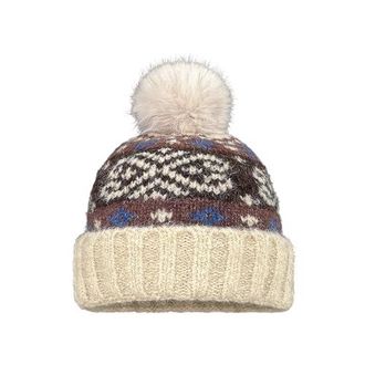 Generic Bonnet dhiver pour femme, chapeau chaud en tricot torsad&eacute; avec pompon &agrave; motif vintage, bonnet retourn&eacute;, doux, en laine, &eacute;pais, thermique et confortabl
