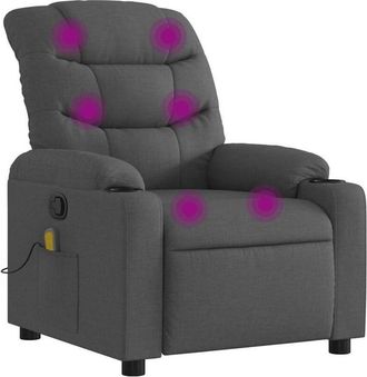 vidaXL Massagesessel Dunkelgrau Stoff vidaXL