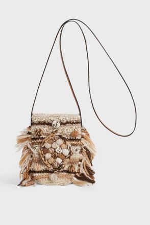 Gerard Darel Porte t&eacute;l&eacute;phone en crochet de laine chin&eacute; - ROSIE - Multico camel