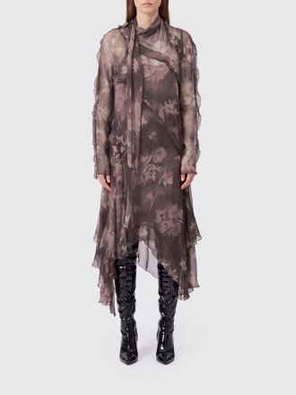 Diesel Asymmetrisches -Midikleid aus Seide mit Blumendruck und R&uuml;schen