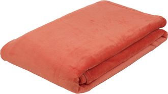 Gözze Wohn- und Kuscheldecke, Memphis, Hohes Stoffgewicht 300 g/m², 180 x 220 cm - Kaminrot, Karminrot