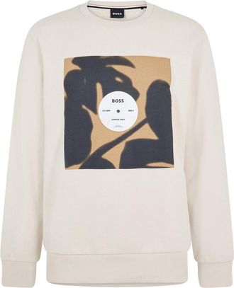 HUGO BOSS Soleri 88 Sweatshirt f&uuml;r Herren, Rundhalsausschnitt, gerippt (Cremefarbe)