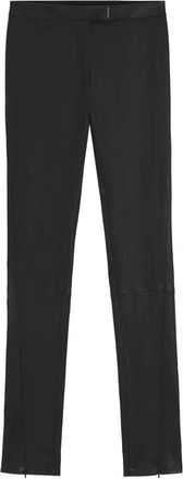 BOSS Lederhose mit offenem Saum - Schwarz