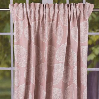Schöner Leben Schal Vorhang Fertiggardine Jacquard mit Schlaufenband Blätter rosa 142x245cm