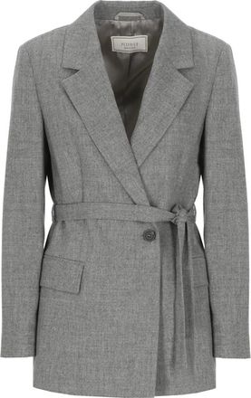 PESERICO Femme, Vestes, Gris, Taille: 38 FR Blazer en Flanelle de Laine et Cachemire
