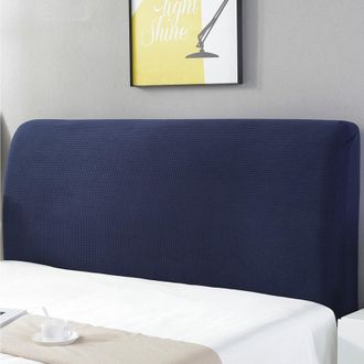 Generic Bett Kopfteil Bezug,Stretchbarer Bettkopfteil Hussen,Kopfteil Abdeckung Bett,Staubdichte Schutzhülle,für Headboard for Bed Rückenschutz(Navy Blue,170c