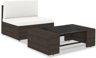vidaXL 2-tlg. Garten-Lounge-Set Poly Rattan Braun Vidaxl