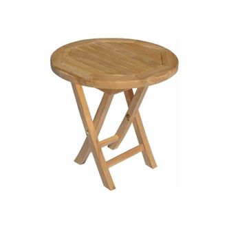 Happy Garden Runder Beistelltisch aus Teakholz 50cm LOMBOK