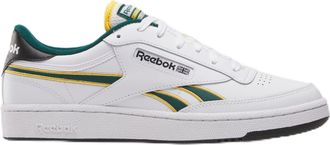 Reebok Unisex Club C Revenge Sneaker,White Fiercegold Clgtgreen,38.5 EU