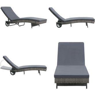 vidaXL Vidaxl - Sonnenliege mit R&auml;dern und Auflage Poly-Rattan Anthrazit - Sonnenliege - Gartenliege - Rattanliege - Outdoorliege - Relaxliege - Home &