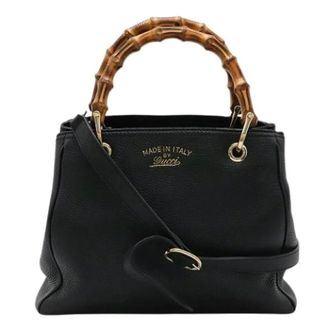 Gucci Sac &agrave; main vintage en cuir doccasion - Femme - Pre-owned - Noir - Taille: ONE Size