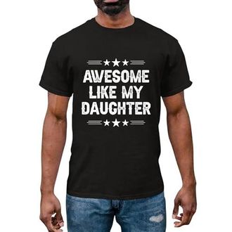 Generic DENGJIAMY T-shirt &agrave; manches courtes pour homme avec col rond et inscription &laquo; Awesome Like My Daughter &raquo;, Noir 01, 3XL