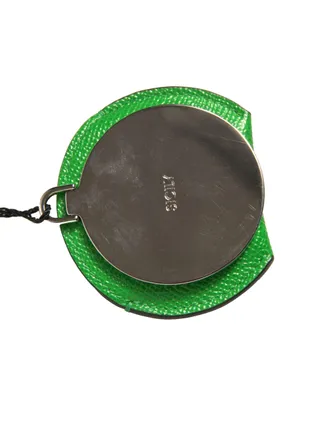 Dolce & Gabbana Calfskin Leather Round Coin Purse - Green