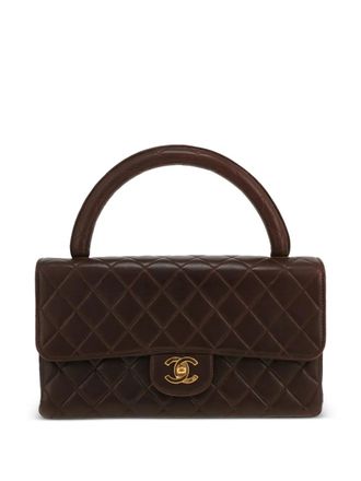Chanel sac &agrave; main en cuir matelass&eacute; (1994) - Marron
