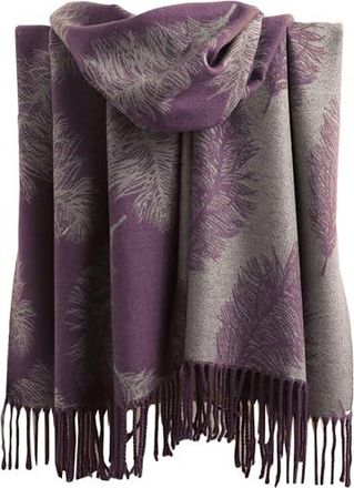 GFM Ch&acirc;le tr&egrave;s doux en texture cachemire pour lautomne et lhiver - Plumes - Feathshl-Violet