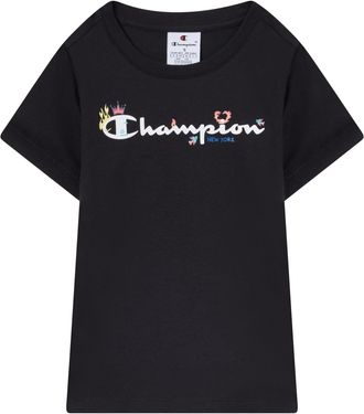 Champion Legacy Girls Graphic Crewneck T-Shirt M Schwarz, Schwarz, M