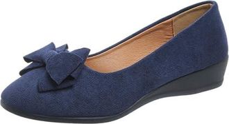 Generic Femmes Light Bow Printemps et Automne Grande Taille Bout Rond Casual Chaussures Lady Casual Top, bleu, 39.5 EU