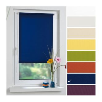 Liedeco Rollo Klemmfix - 80 x 150 cm blau (Breite x Höhe) / lichtdurchlässig Blickdicht und stufenlos verstellbar/leichte Innen-Montage ohne Bohren mit Klemmt