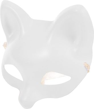 BESPORTBLE Leere Fuchs Halbmaske aus Kunststoff zum Bemalen Leichte Selbstgemacht Tiermaske mit Verstellbarem Band f&uuml;r Cosplay Maskenb&auml;lle und Halloween
